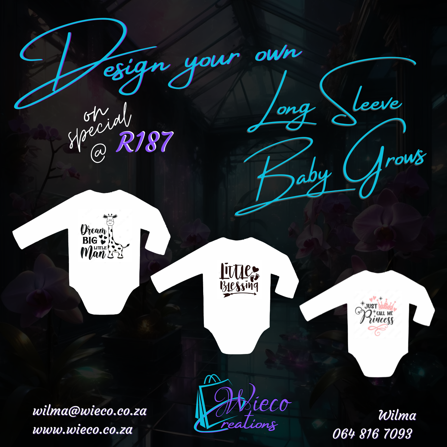 Personalised Long Sleeve Baby Grows – Wieco Creations